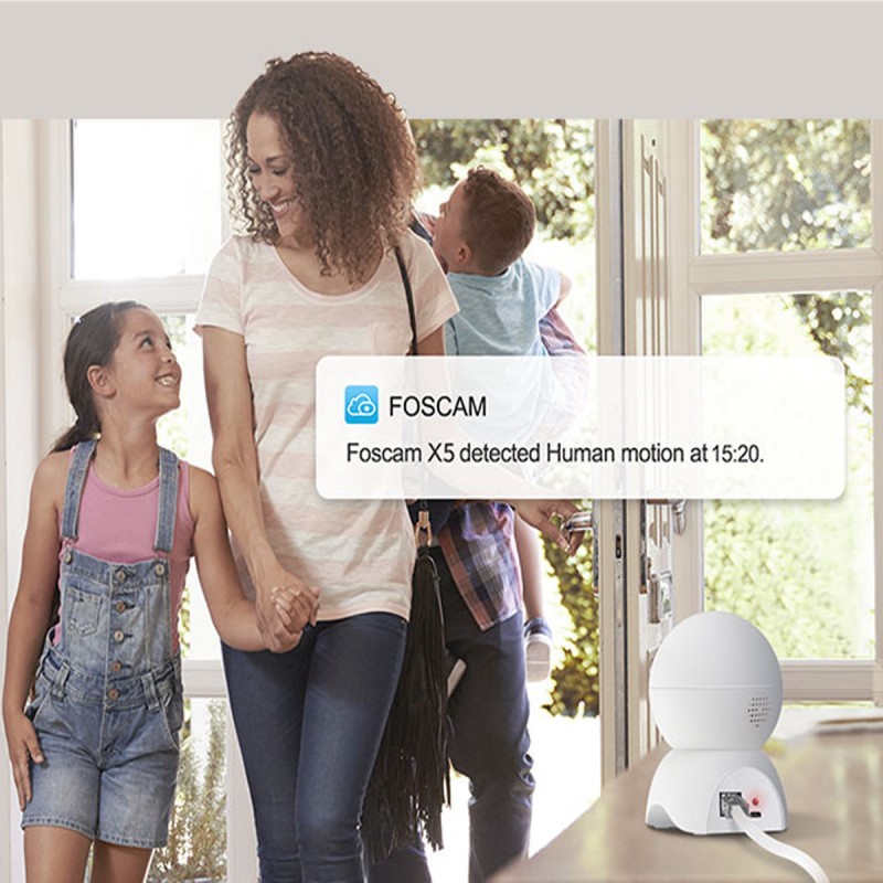 Foscam X5 Cámara IP 5MP, WiFi /LAN, P/T Seguridad con detección humana AI. Compatible con Alexa ...